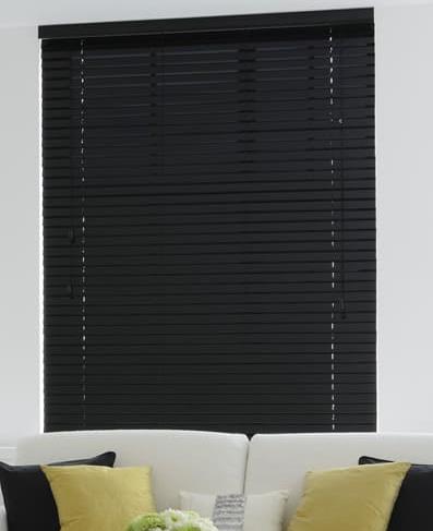 2 Inch Black Faux Wood Blinds - DS Shading